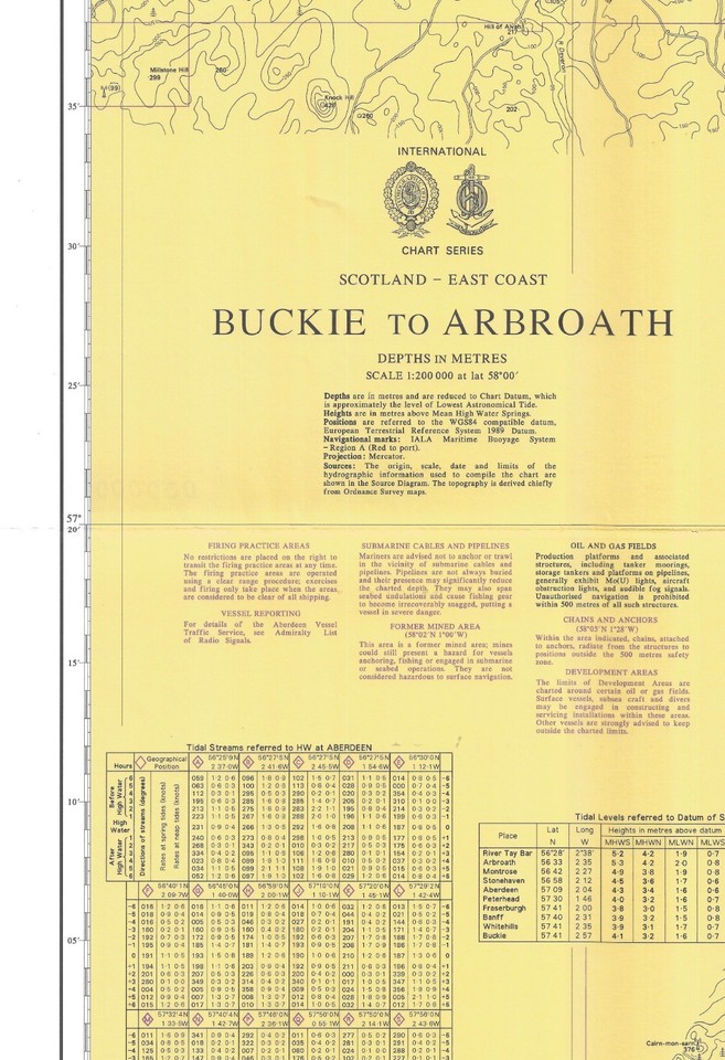 1409 Scotland East Coast Buckie Arbroath Chart Map Maritime Nautical ...