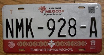 SINGLE MEXICO state of MEXICO LICENSE PLATE - NMK-928-A - AUTOMOVIL | eBay