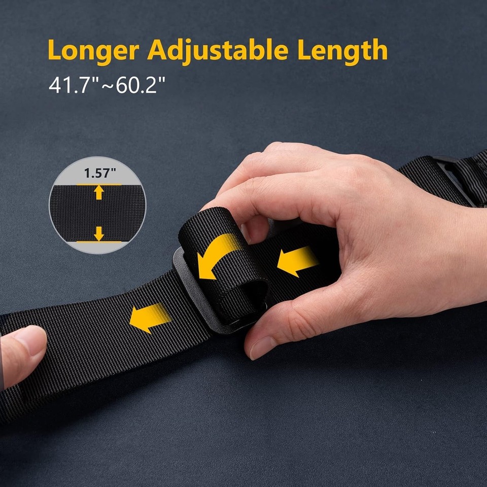 Adjustable Rifle Sling 2-Point Nylon AR Strap w/ Metal Swivels, 62.2 ...