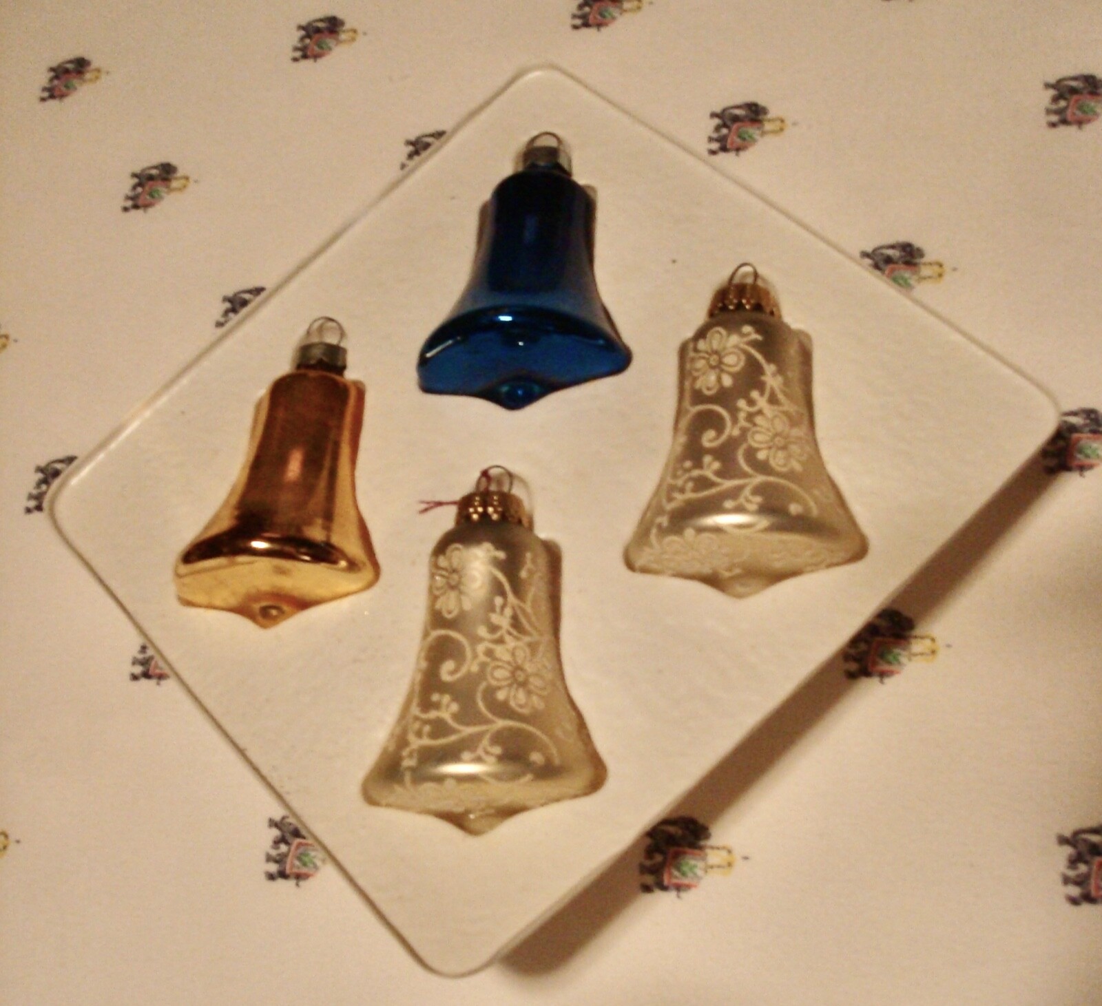 Christmas Ornaments PYRAMID Vintage Glass Bells Box of 4 | eBay