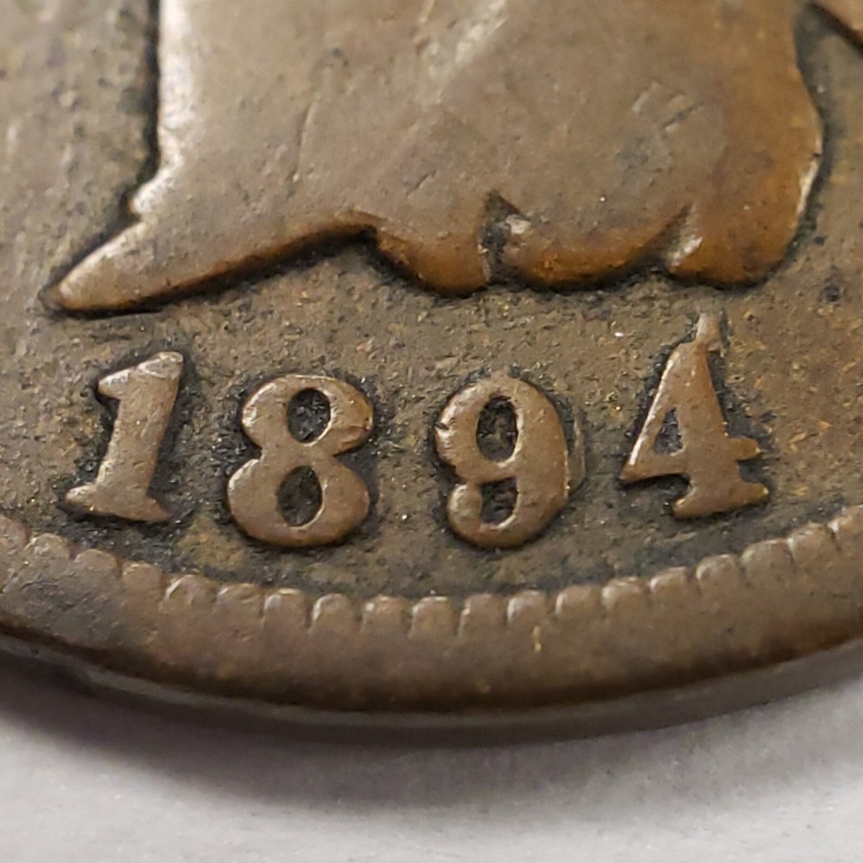1894/1894 1c Indian Head Cent - RPD Doubled Date - G/VG Chocolate Brown ...