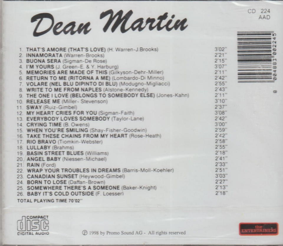 DEAN MARTIN That's Amore (26 Songs) CD SEALED | eBay
