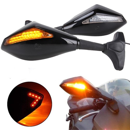 Rearview Mirrors LED Turn Signals For Yamaha YZF-R1 YZF600R FZ6R R6 R1 ...