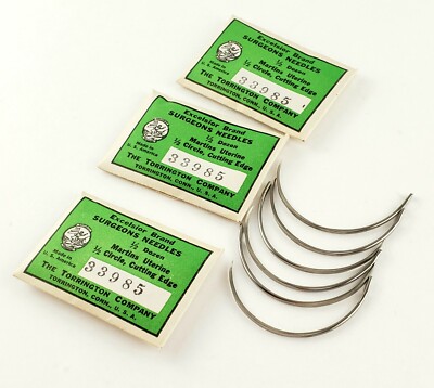 3 Surgeons Needles Martins Uterine 1/2 Circle Cutting Edge | eBay