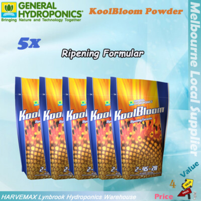 5x General Hydroponics KoolBloom Powder Nutrient Ripening Formula Kool ...