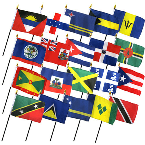 Set of 20 Caribbean Country Flags Set of Caribbean Flags 4x6in Desk ...