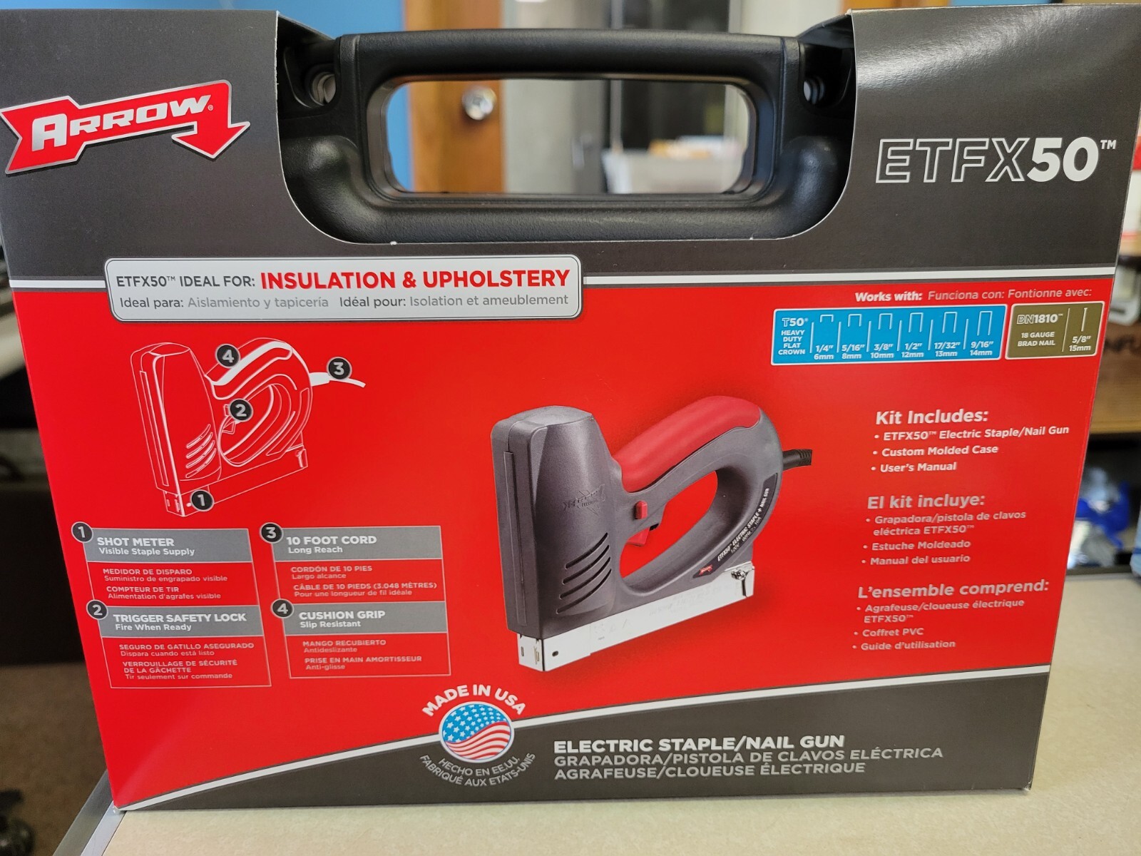 Arrow Electro Matic Electric Staple and Nail Gun ETFX50 for sale online ...