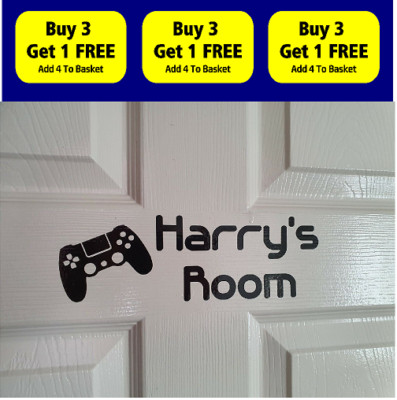 Playstation PS4 PS5 PS6 Personalised Gamer Bedroom Door Name Decal ...