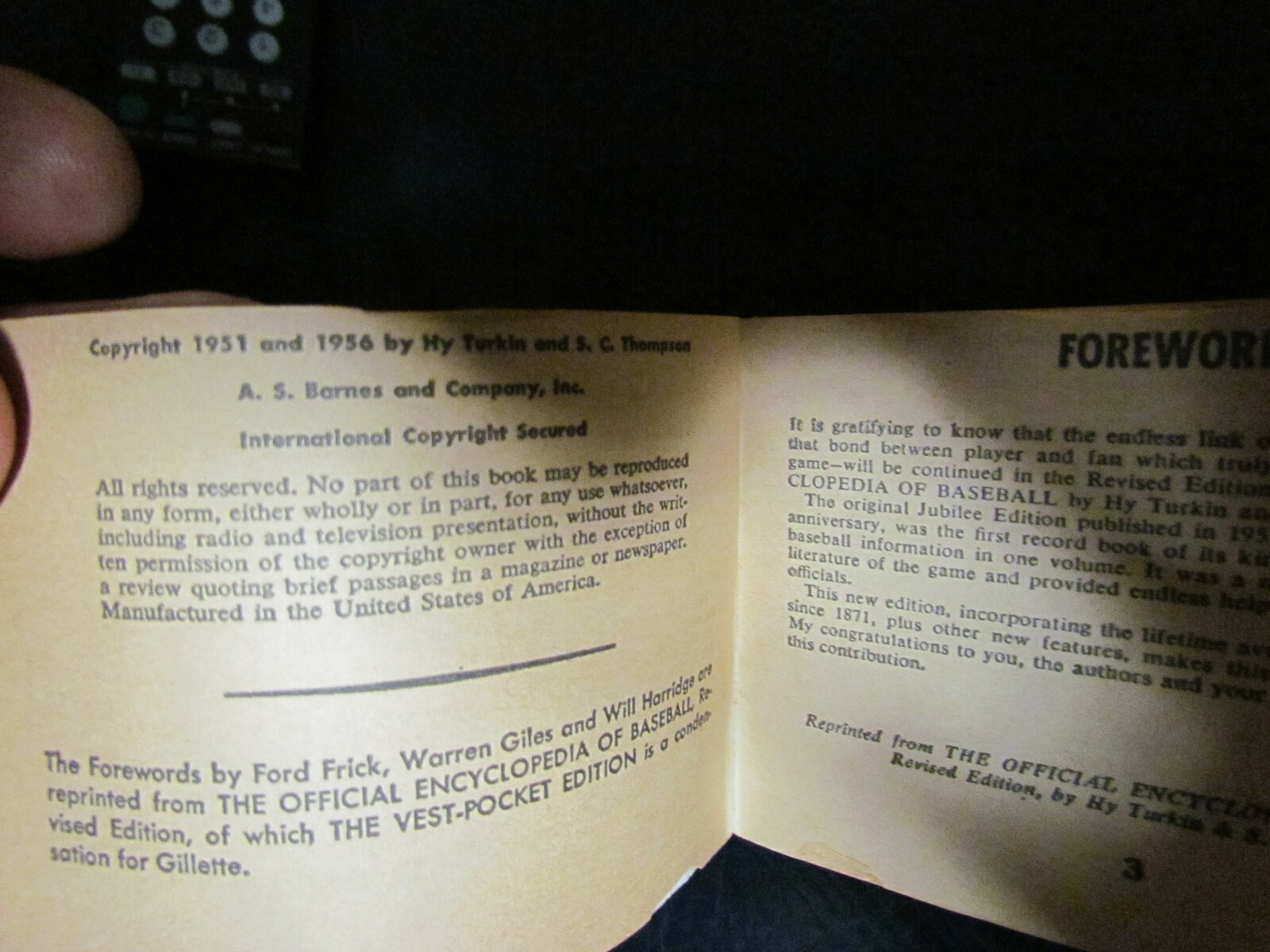 The Vest Pocket Encyclopedia of Baseball Book By Hy Turkin | eBay