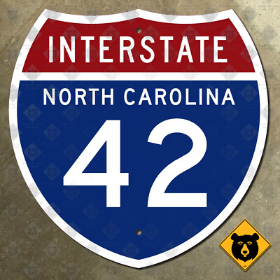 North Carolina Interstate 42 road route highway sign Goldsboro 18x18 | eBay