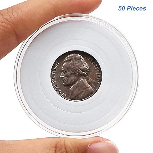 50pcs Clear Plastic Coin Capsules, Coin Collection Case of 5 Size with ...