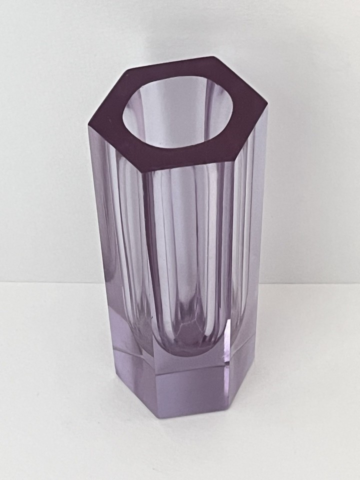 Vintage Antique Moser Alexandrite Cut Crystal Czech Oslozakia Vase ...