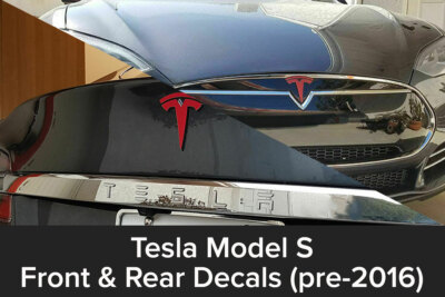 Tesla Model S Pre-2016 Front & Rear Emblem Decals Sticker Chrome Delete ...