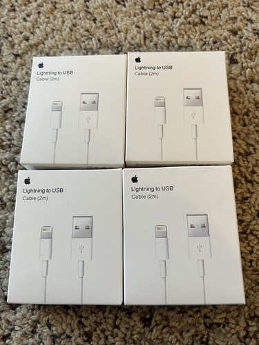Original Apple Lightning to USB Cable 6ft / 2M - White - LOT Of 4 ...