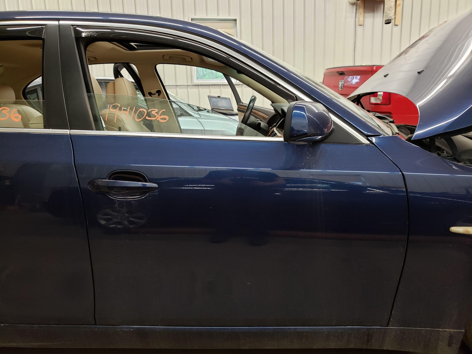 2008 BMW 535I POWER FRONT PASSENGER DOOR DEEP SEA BLUE PAINT CODE A76 ...