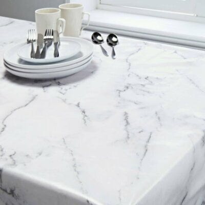 Marble Effect Tablecloth Wipe Clean Dining Table PVC TABLECLOTH 132 x ...