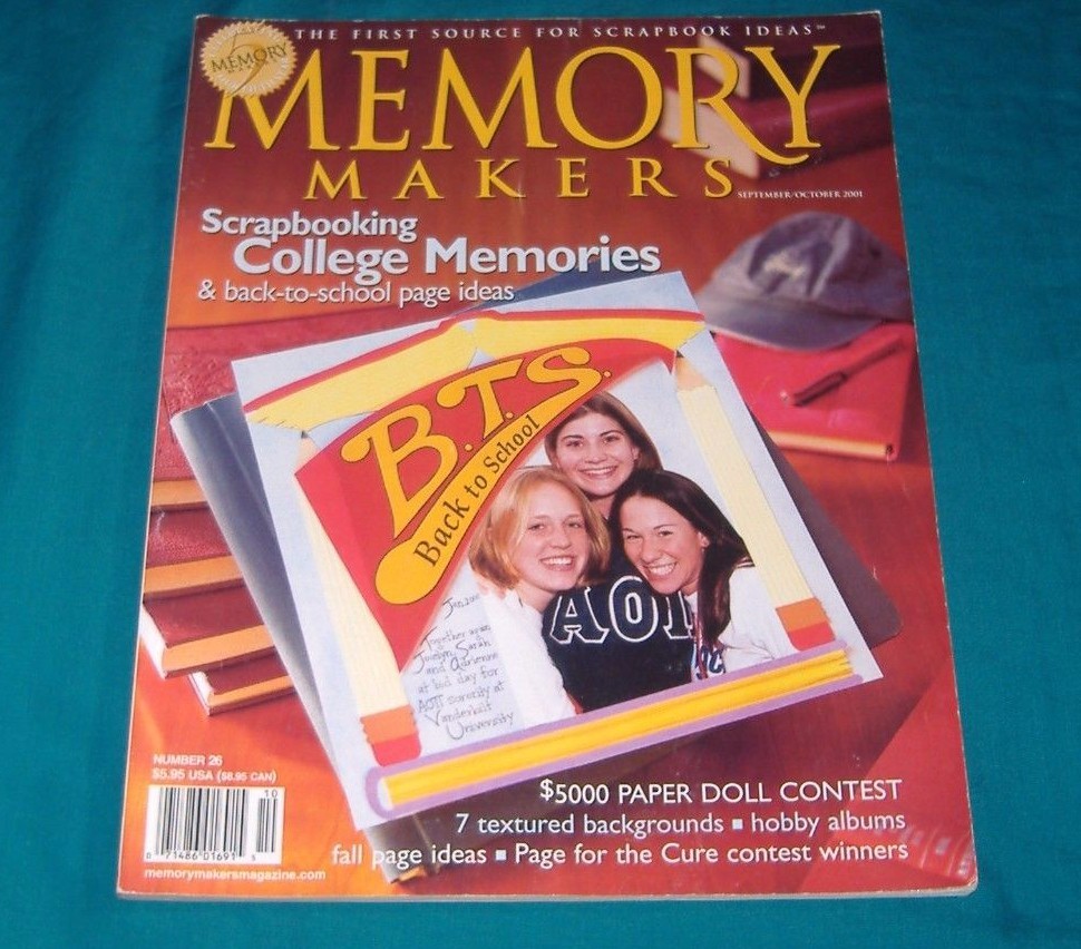 BUY4=FREESHIP SCRAPBOOKING COLLEGE MEMORIES MEMORY MAKERS MAGAZINE BOOK ...