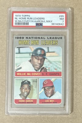1970 Topps Baseball HR Leaders Willie McCovey Hank Aaron Lee May Card ...