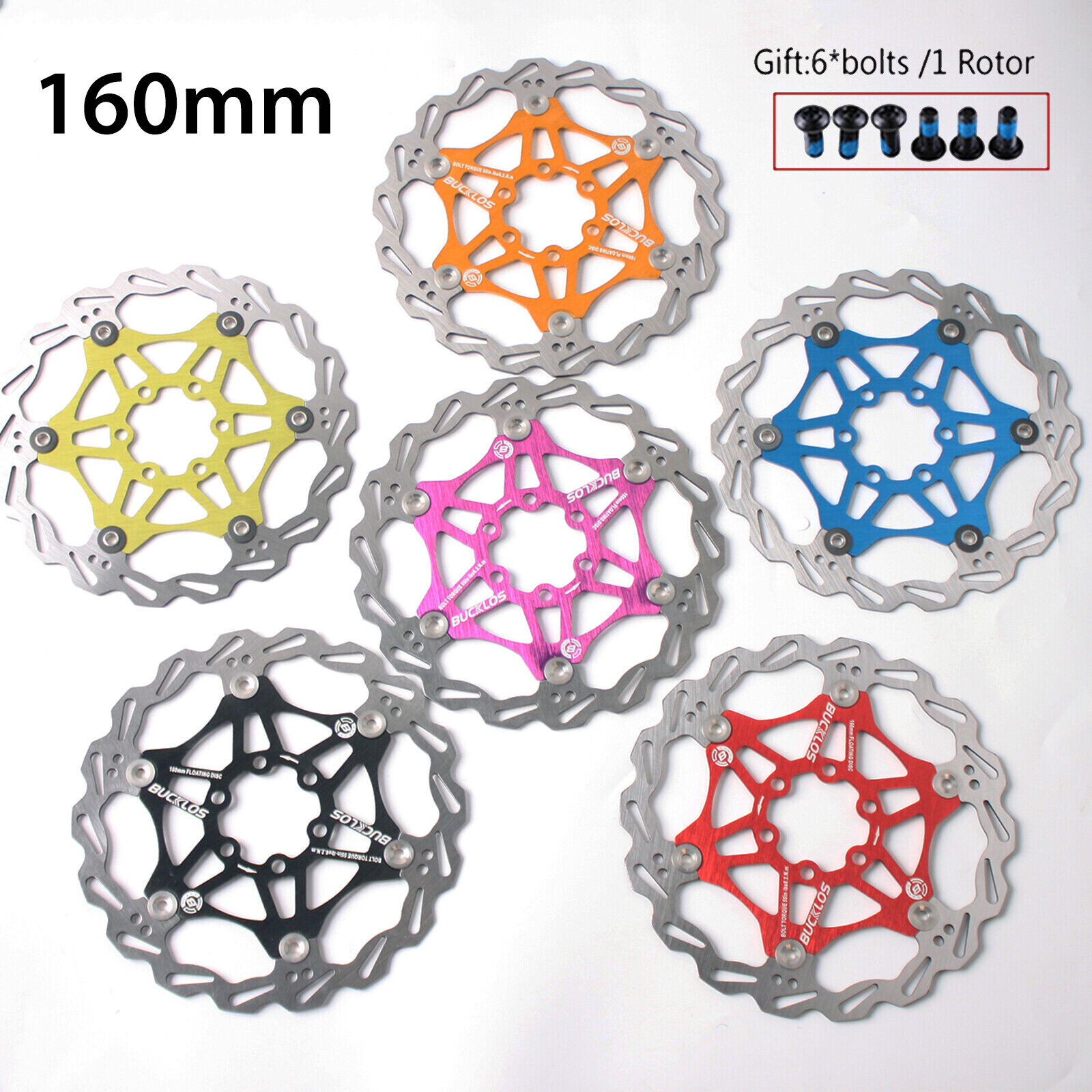 fit Shimano Hope Floating Disc Brake Rotor 6 Bolt 160 180 203mm Bike ...