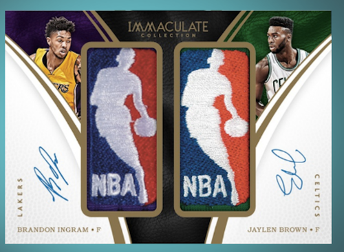 Panini NBA Dunk 2017-18 Immaculate Jaylen Brown, Ingram Logoman Auto ...