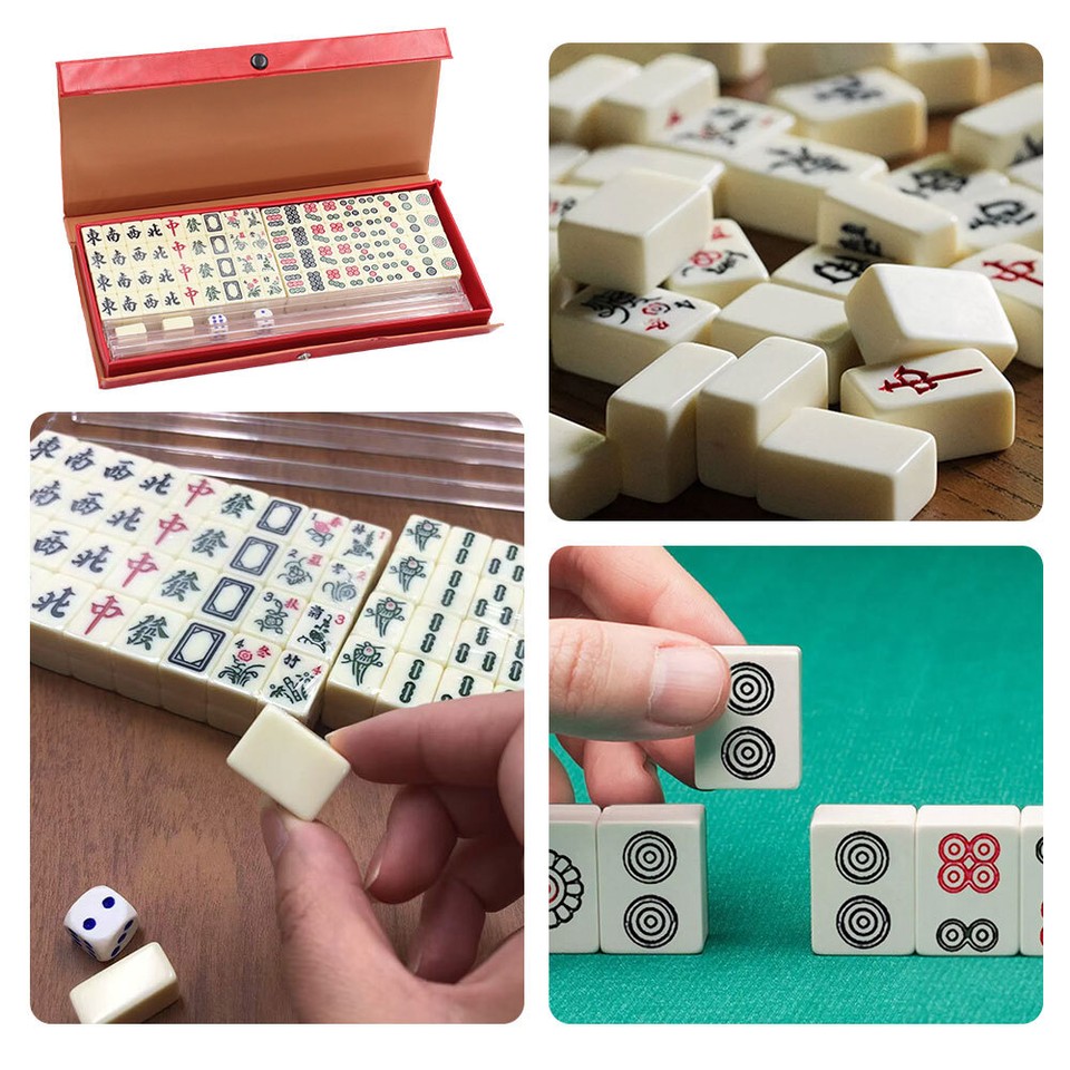 Vintage Chinese Mahjong Set Traditional 146 Tiles Mah-Jong Game Sets W ...