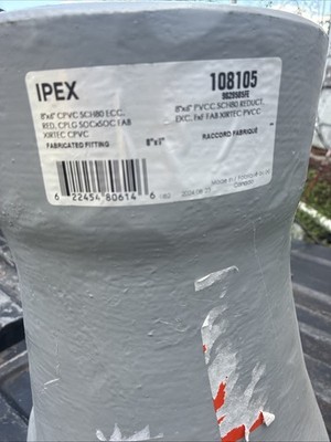 IPEX 108105 8 x 6 Eccentric Reducer H x H SCH-80 CPVC | eBay