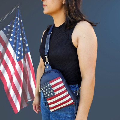 Montana West American Pride Collection US Flag Sling Bag Navy | eBay