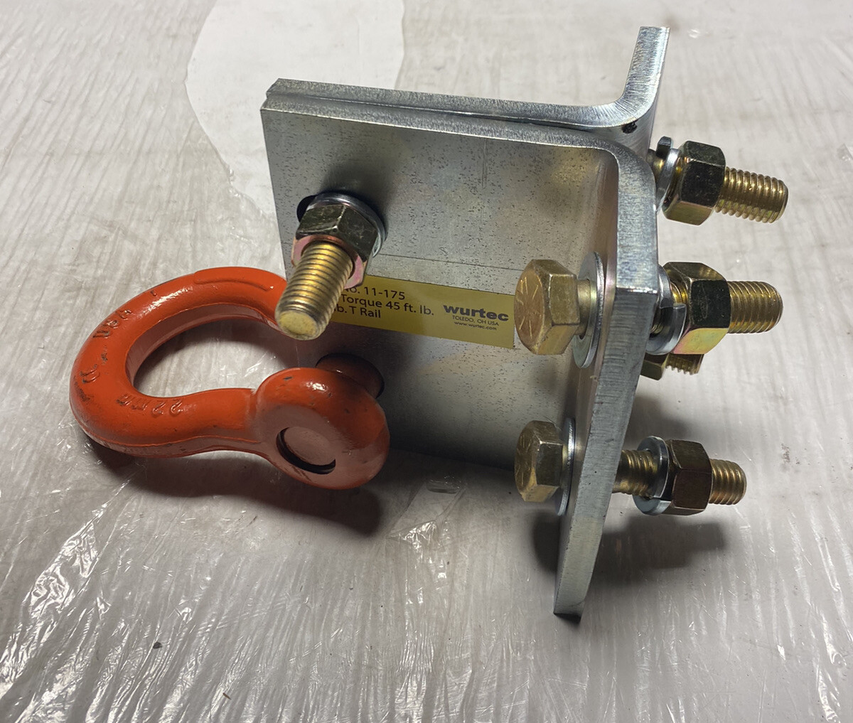 Wurtec Rail Mount Hoist Bracket 11-175 Bolt Torque 45 Ft. lb. 15 lb. T ...