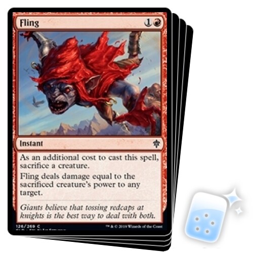 FLING X4 Throne Of Eldraine ELD Magic MTG MINT CARD | eBay