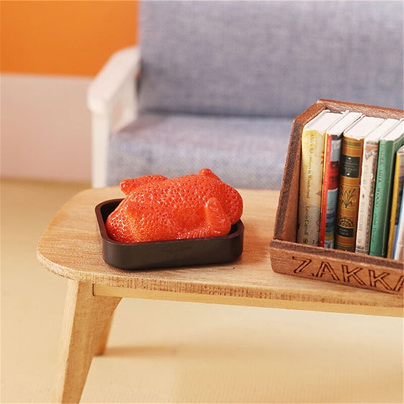 1Set 1:12 Dollhouse Miniature Roast Chicken w/Tray Food Model Kitchen ...