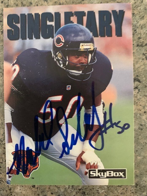 MIKE SINGLETARY SIGNED AUTOGRAPHED CHICAGO BEARS 1992 SKYBOX CARD #196 ...