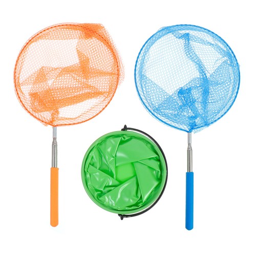 3 PCS Net Handle Fish Net Net Kids Fishing Catching Net Kids Bucket Set ...