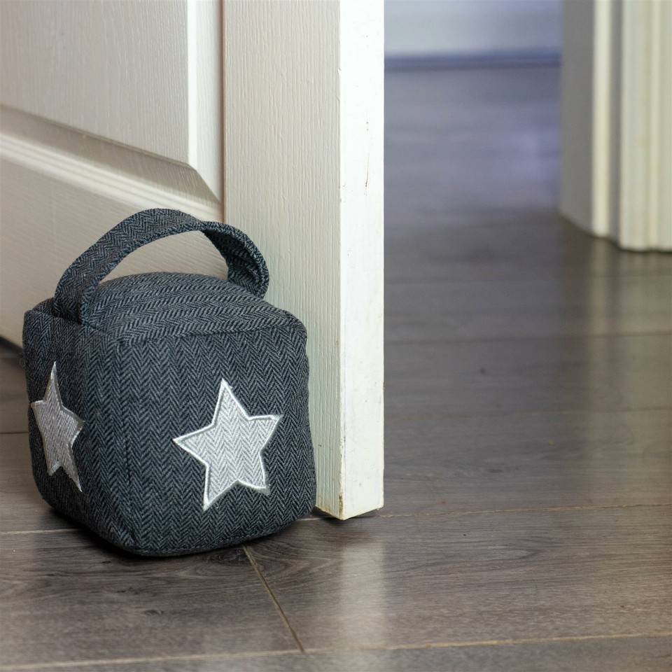 Fabric Door Stop Doorstop Grey Heavy Stopper Sand Filled Weighted x2 | eBay