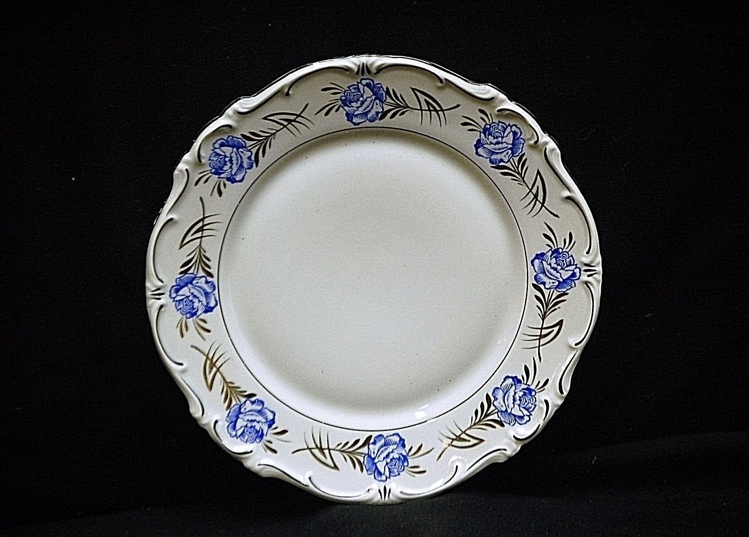 Vintage Hertel Jacob Rehau Bavaria Germany 7-3/4 Salad Plate Blue Rose ...