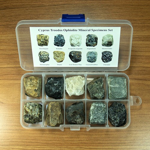 Cyprus Troodos Ophiolite 10 Mineral Specimen Rock Geology Box Set Kit ...