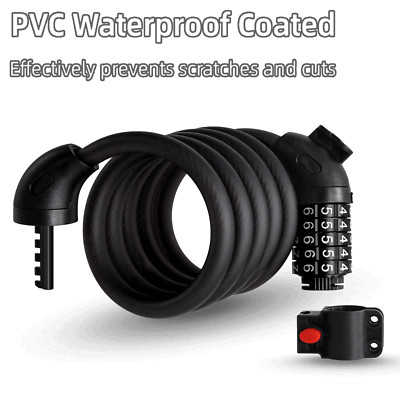 5 Digit Code Bike Lock Heavy Duty Security Bicycle Cable Lock ...