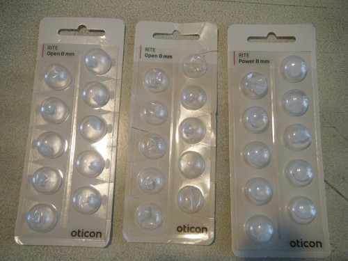 2 1/2 Pack Oticon miniFit 8mm Open Domes For Hearing Aids. 27 Domes ...