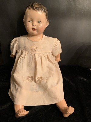 Antique Composition Cloth Mama Doll 24" Sleep Eyes Open Mouth 2 Teeth ...