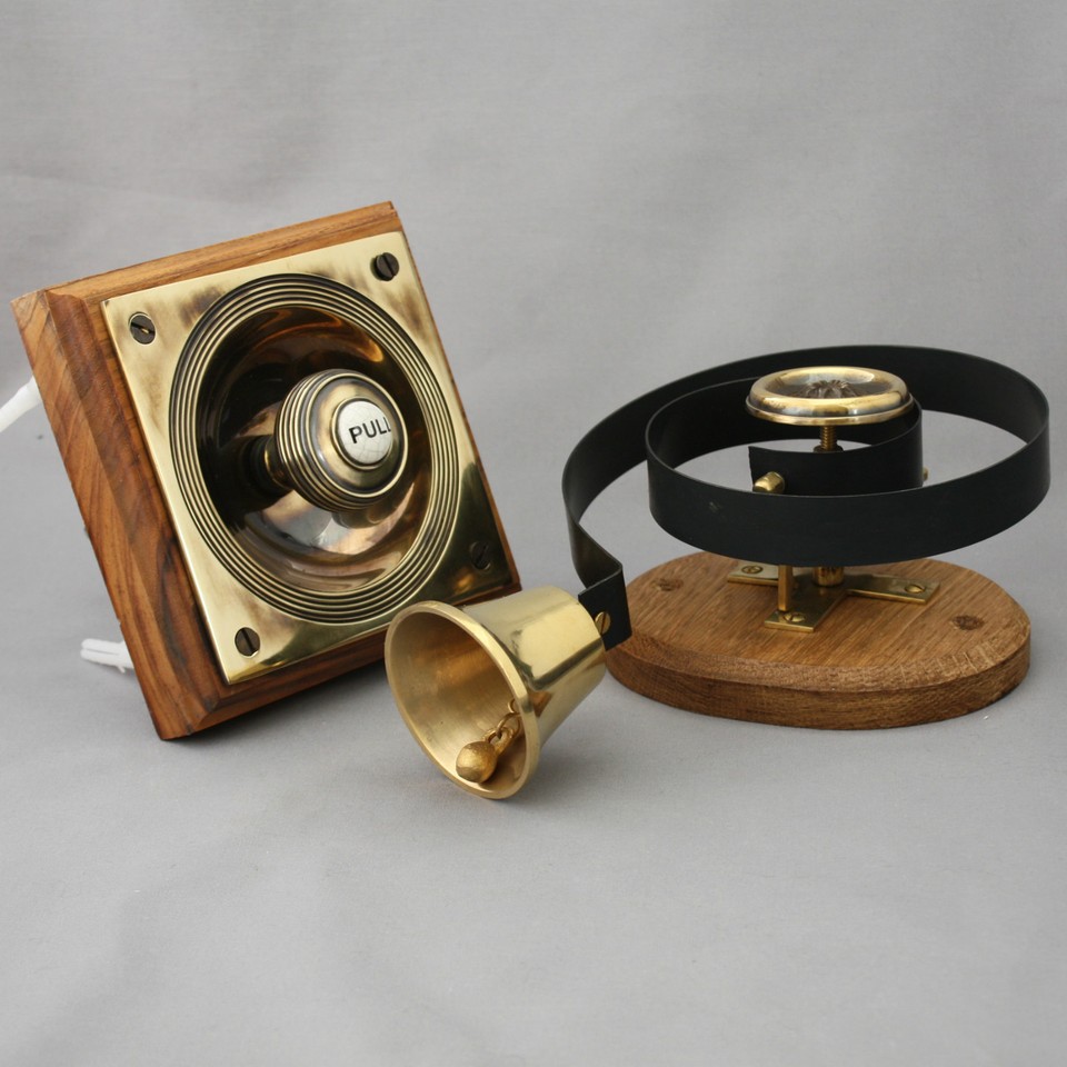 Brass Claverley Front Door Bell Pull & Bell | eBay UK