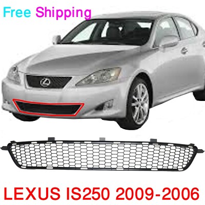 Fits 2006-2008 Lexus IS250 New Bumper Grille Front Black Plastic ...