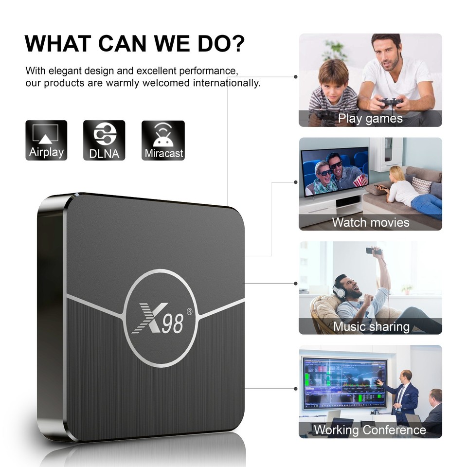 X98 Plus Android 11 TV Box Amlogic S905W2 AV1 2.4G/5G Dual Wifi BT5.0 ...