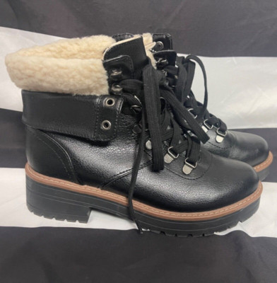Universal Thread Womens Black Hiking Boots Size 6 Faux Fur Lining | eBay