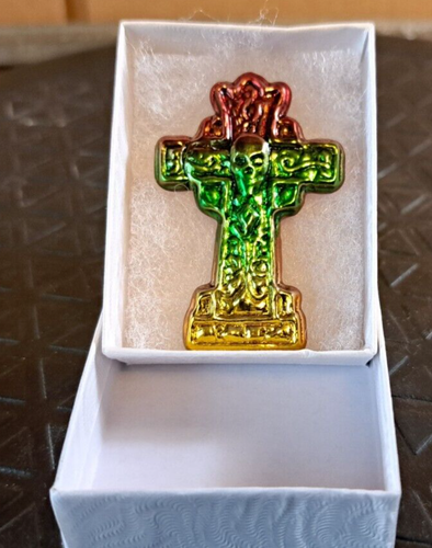 Red/Green/Gold Bismuth Ore Celtic Cross Crystal Mineral Specimen ...