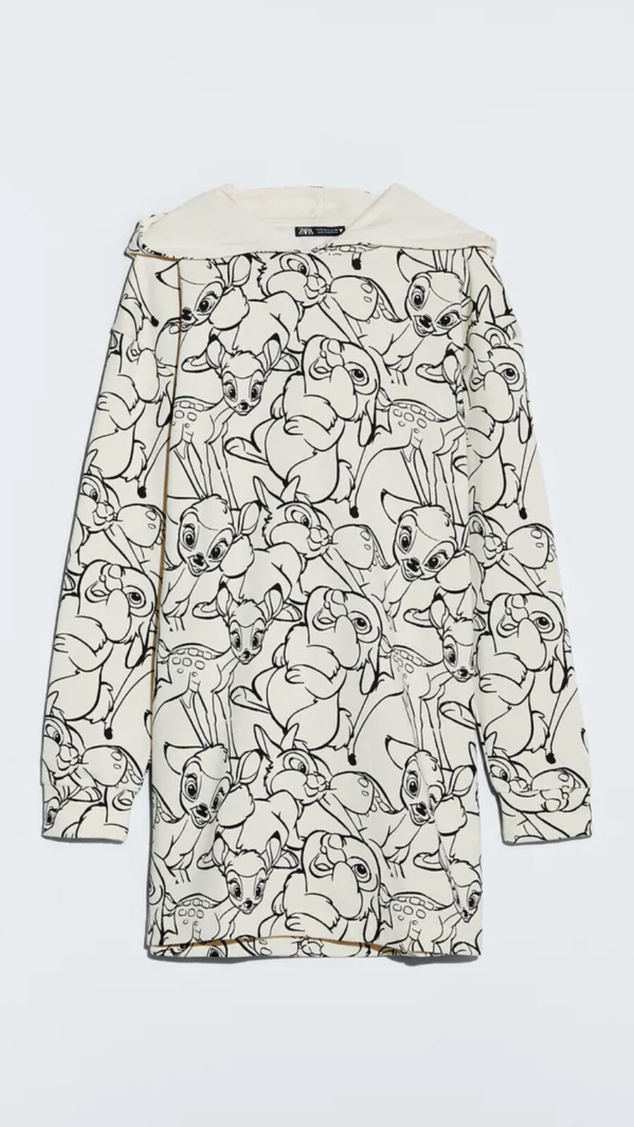 100% Authentic ZARA Ecru Bambi “DISNEY STORIES COLLECTION” Hoodies ...