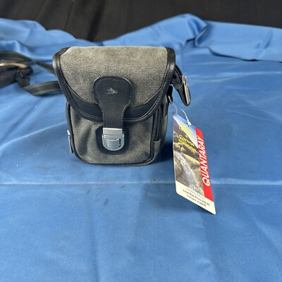 New Quantaray 2434 Black Deluxe Leather Canvas Gadget Bag Camera | eBay
