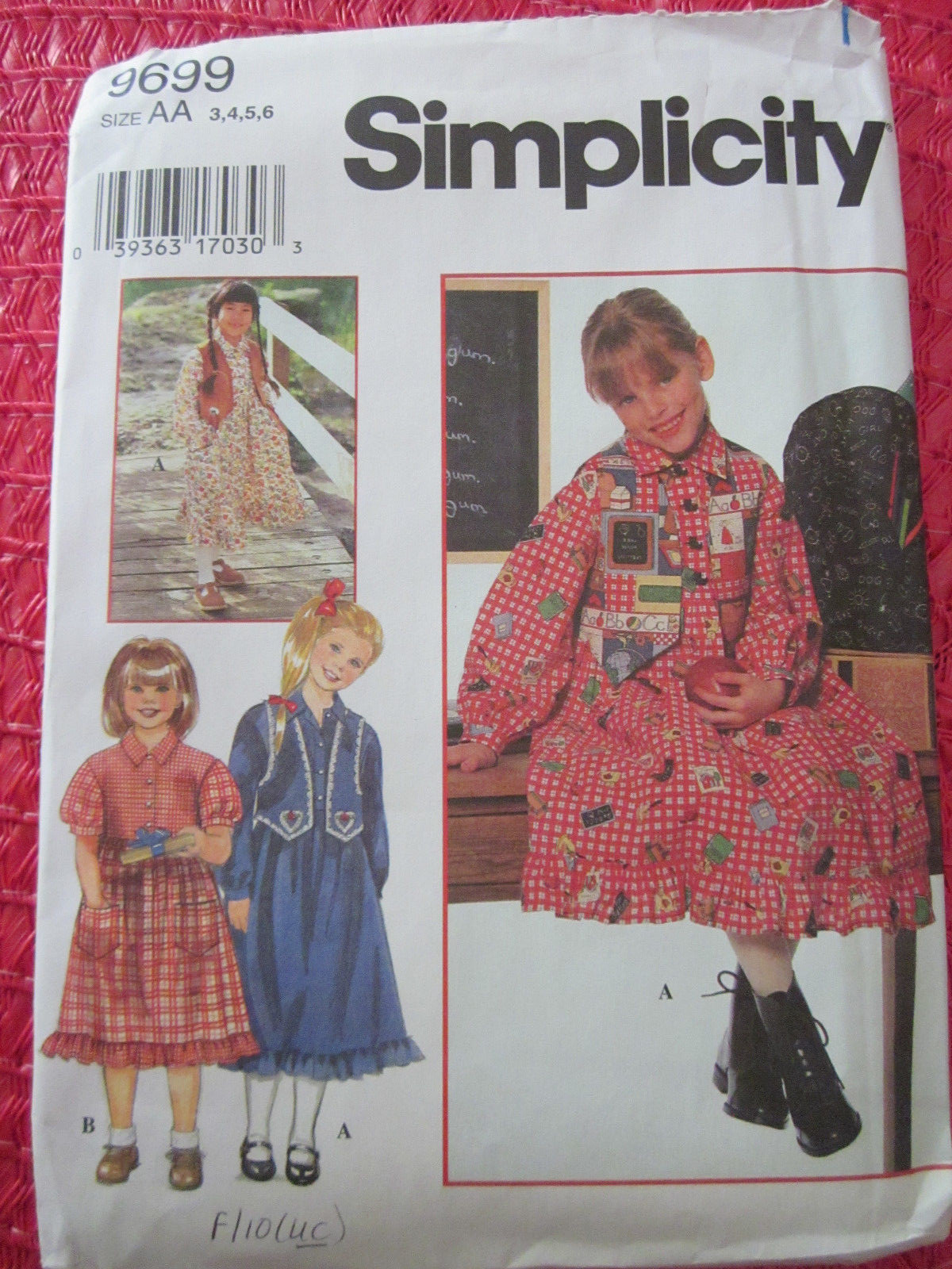 Simplicity 9699 GIRLS' DRESS & VEST FULL SKIRT PATTERN SZ 3-4-5-6 UNCUT!! | eBay