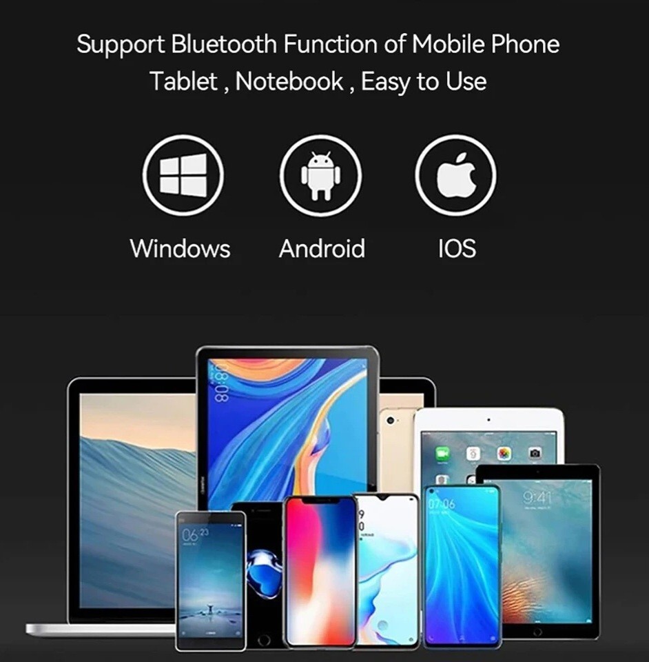 Wireless Bluetooth Keyboard Touchpad Universal Foldable Tri-fold For ...