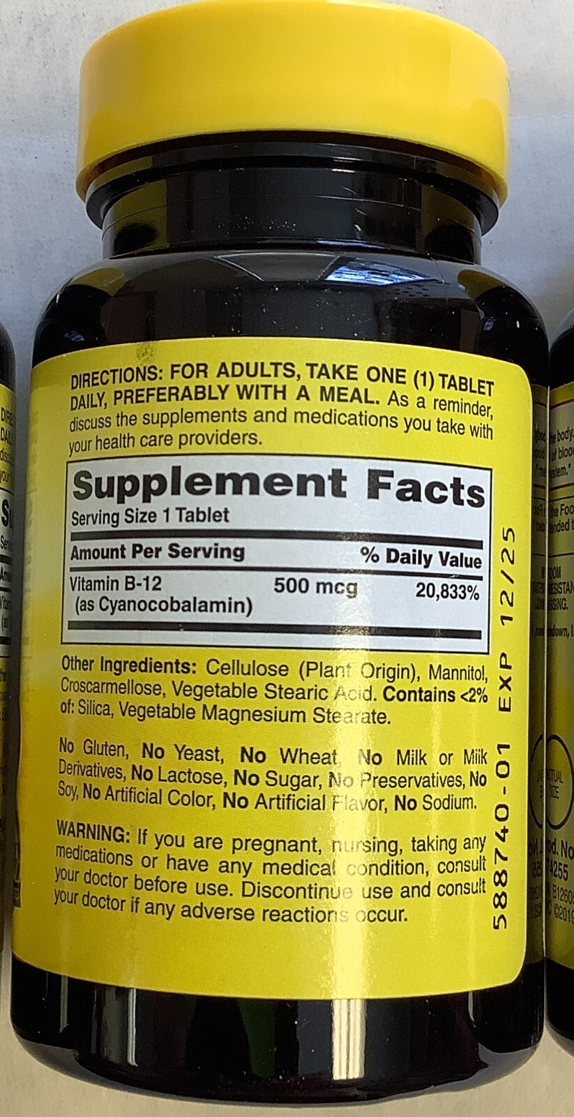 3x Rexall Vitamin B-12 500 Mcg 60 Tablets Each High Potency Supplements ...