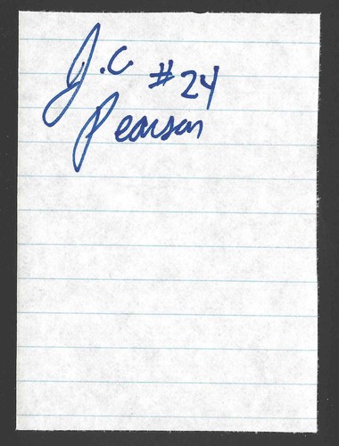 1986-93 J.C. PEARSON Cut Auto - KANSAS CITY CHIEFS - In Person ...