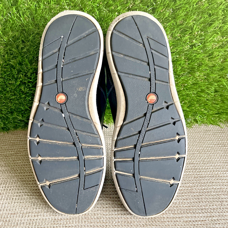 Clarks Unstructured Navy Blue Leather Causal Loafer Shoes Men’s UK Size ...